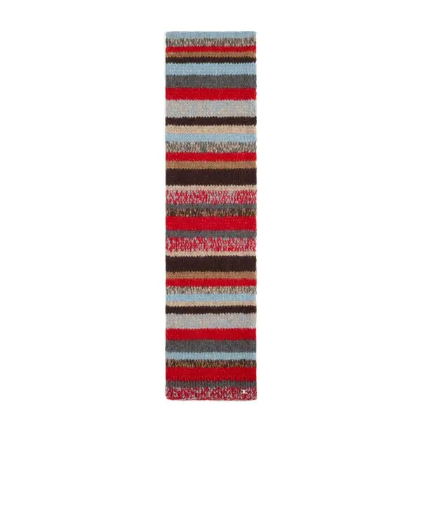Celine Scarf In Mouline Alpaca And Wool - Red/multicolor