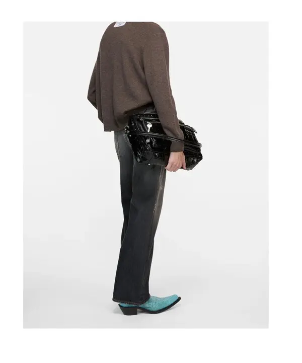 Acne Studios Ribbed Crew Neck Knitted Sweater - Walnut Brown