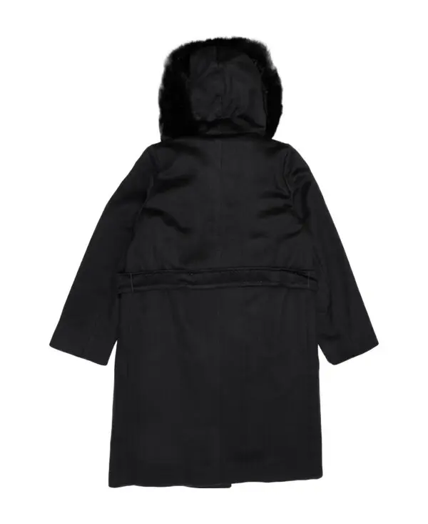 Max Mara Lace-up Hooded Coat - Black