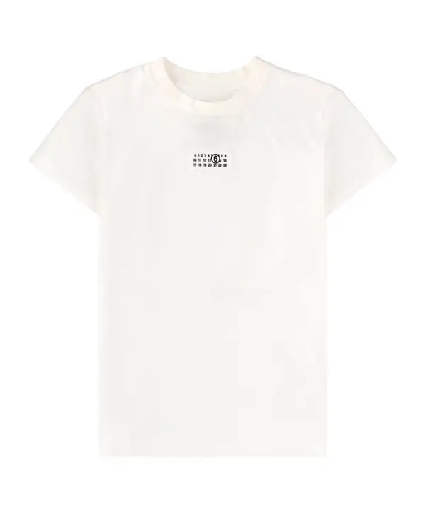 MAISON MARGIELA Short Sleeve Crewneck T-shirt With Numeric Signature Patch - White