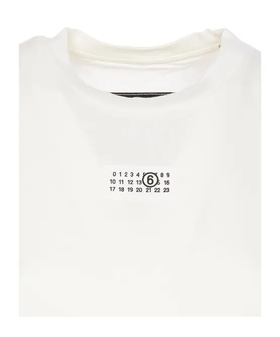 MAISON MARGIELA Short Sleeve Crewneck T-shirt With Numeric Signature Patch - White
