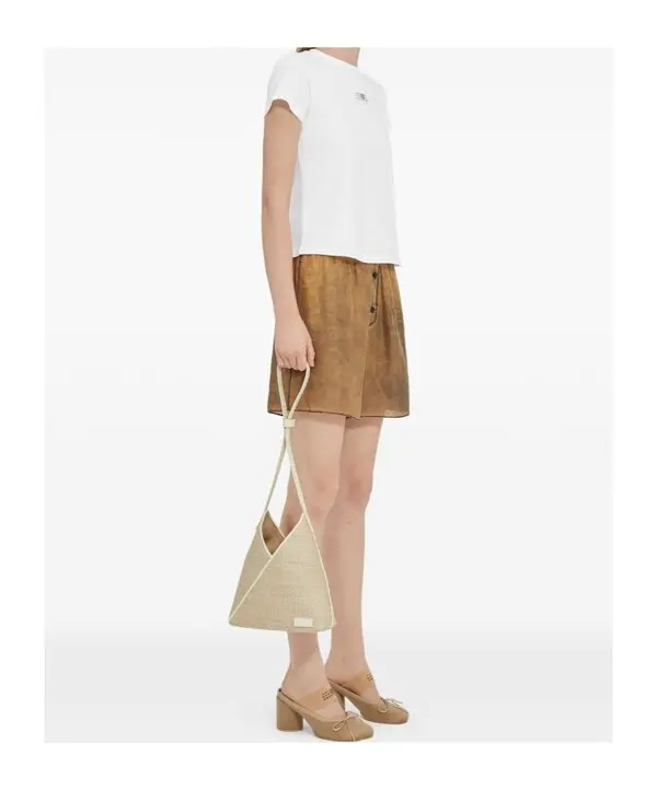 MAISON MARGIELA Short Sleeve Crewneck T-shirt With Numeric Signature Patch - White