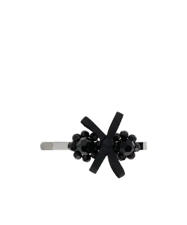 Simone Rocha Beaded Flower Hair Clip - Black