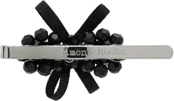 Simone Rocha Beaded Flower Hair Clip - Black