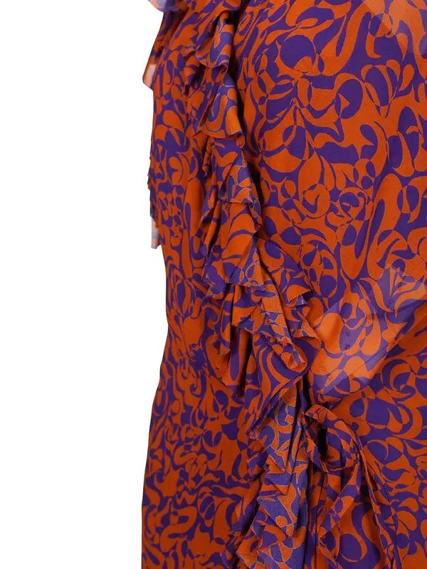 Dries Van Noten Ruffled Printed Midi Dress