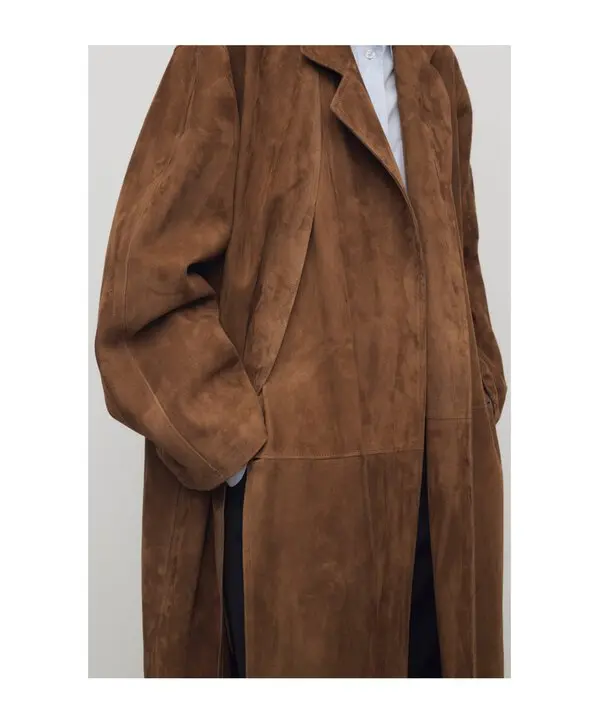 THE ROW Serenis Detachable Collar Coat - Auburn