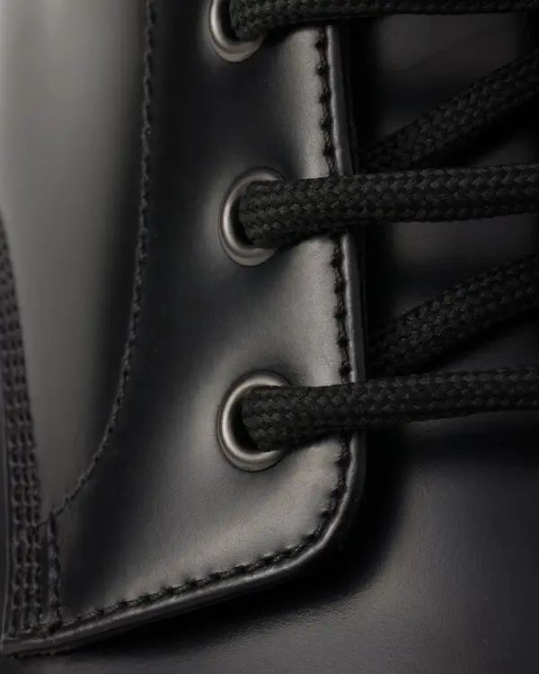 Prada Lace-up Combat Boots With Logo Detail