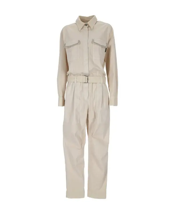 Brunello Cucinelli Belted Shirt Jumpsuit - Nude