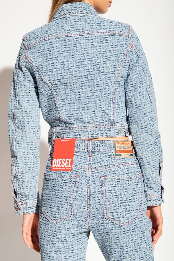 DIESEL® Cropped Patterned Denim Jacket - White