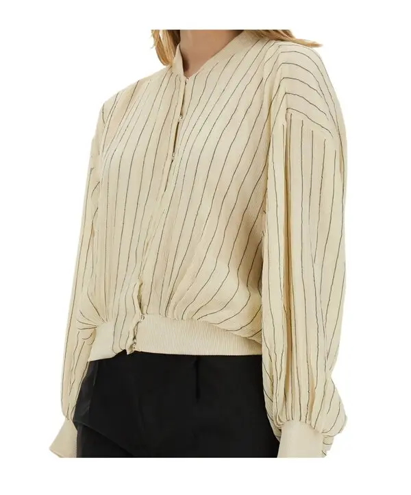 ALYSI Striped Bomber Jacket