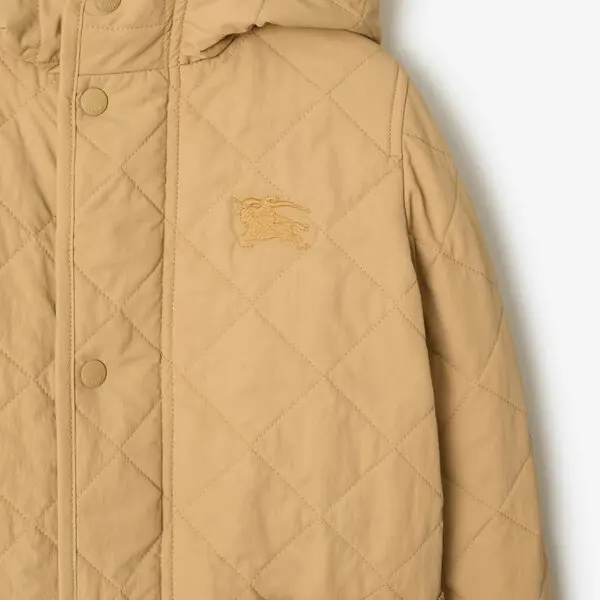 Burberry Equestrian Knight-embroidered Quilted Coat