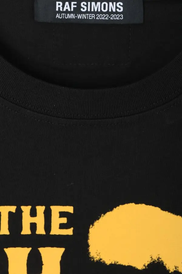 Raf Simons Slogan-print Short-sleeved T-shirt - Black