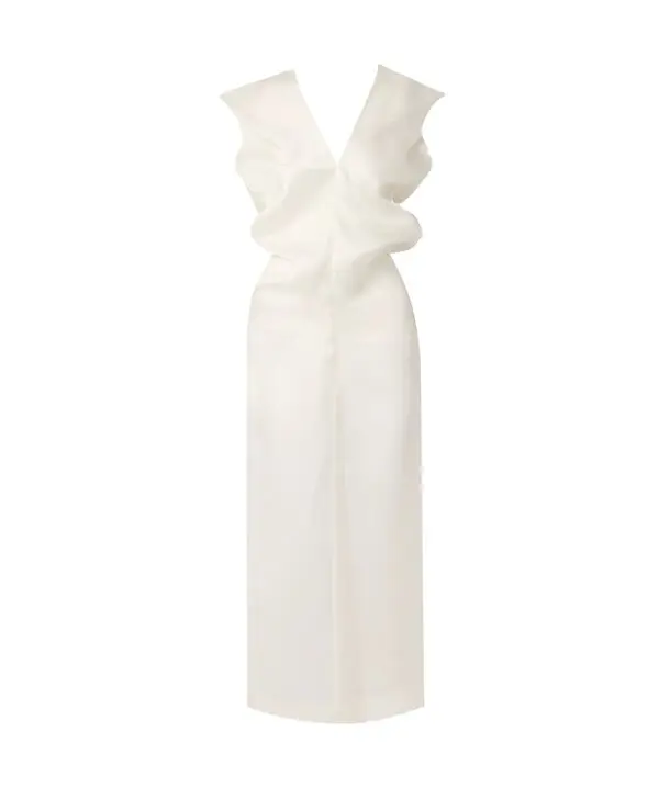Khaite The Ima Silk Maxi Dress - White