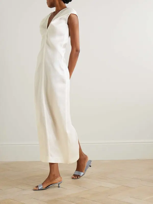 Khaite The Ima Silk Maxi Dress - White