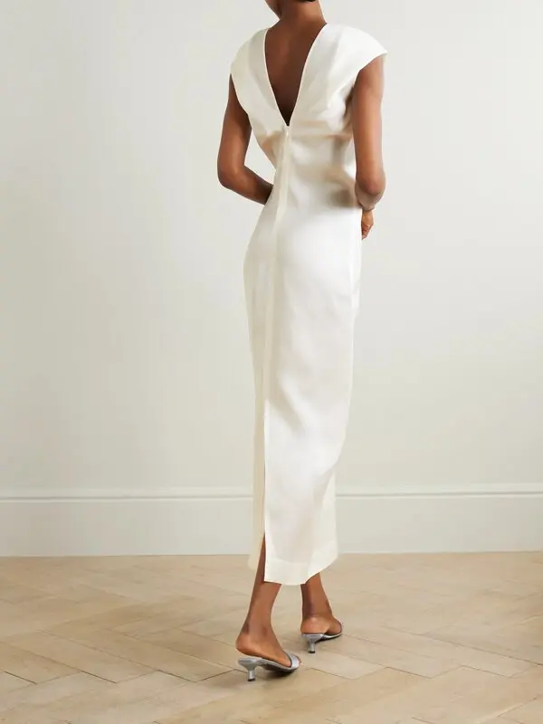 Khaite The Ima Silk Maxi Dress - White