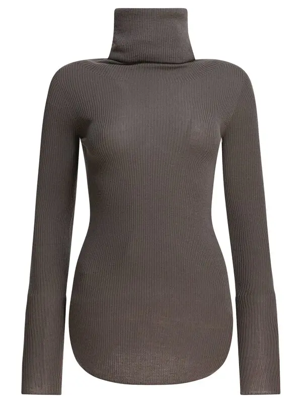Rick Owens Ribbed Knit Turtleneck Sweater