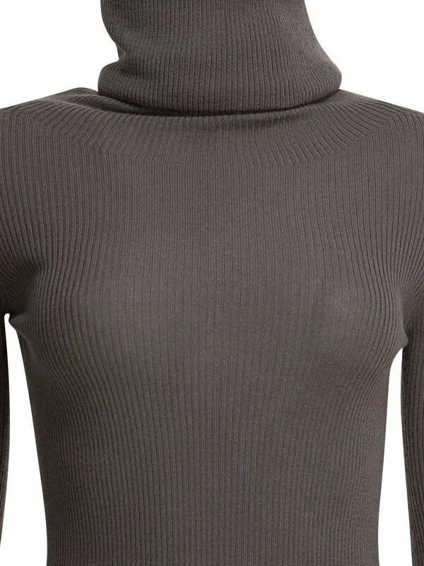 Rick Owens Ribbed Knit Turtleneck Sweater