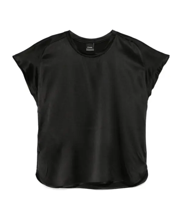 Pinko Cap Sleeve Satin Blouse - Black