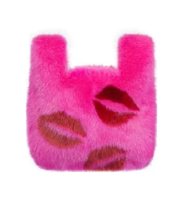 Simonette Ravizza Faux Fur Kiss Print Mini Bag - Pink
