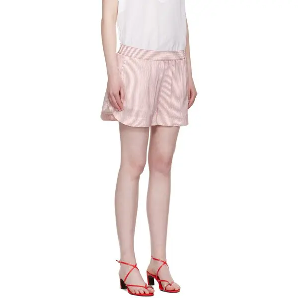 Stella McCartney Striped Silk Shorts - Pink