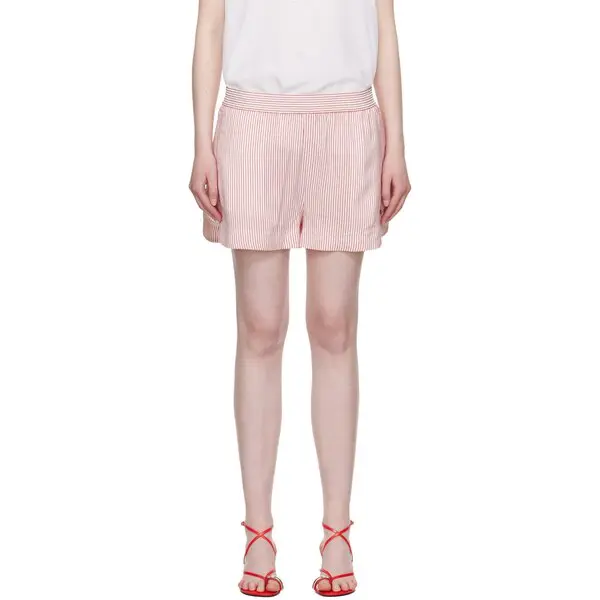 Stella McCartney Striped Silk Shorts - Pink
