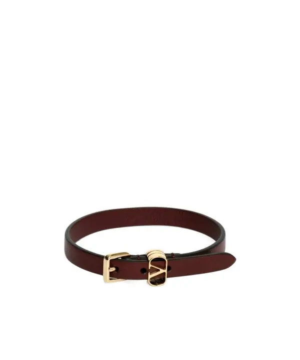 Valentino Garavani Logo Leather Bracelet - Brown