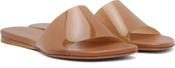 Amina Muaddi Bianca Transparent Vinyl Slippers - Latte