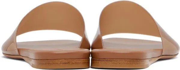Amina Muaddi Bianca Transparent Vinyl Slippers - Latte