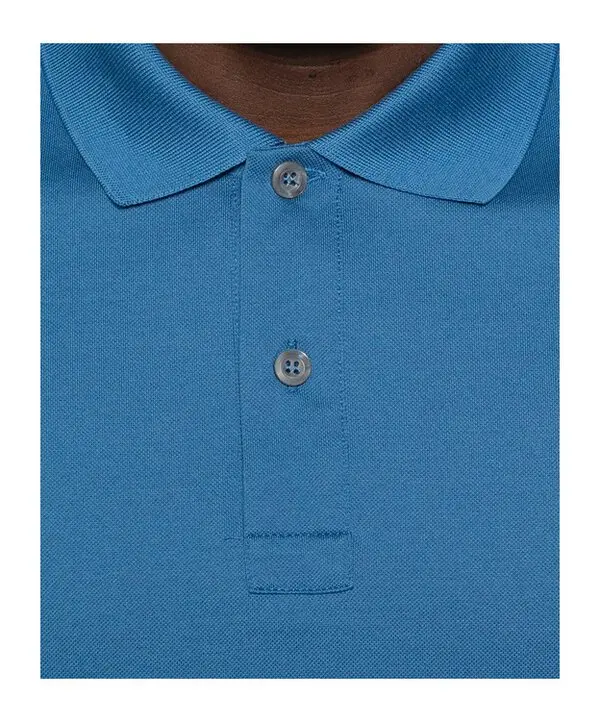Prada Logo Plaque Short-sleeved Polo Shirt - Light Blue