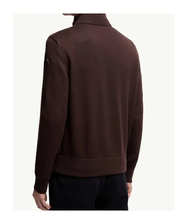 Moncler Logo Patch Suede Front Cardigan