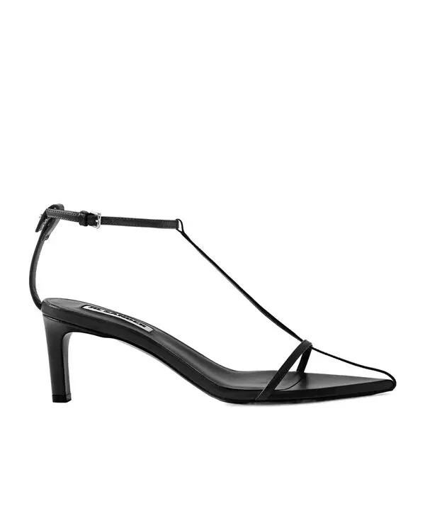 JIL SANDER 80mm Leather Sandals - Black