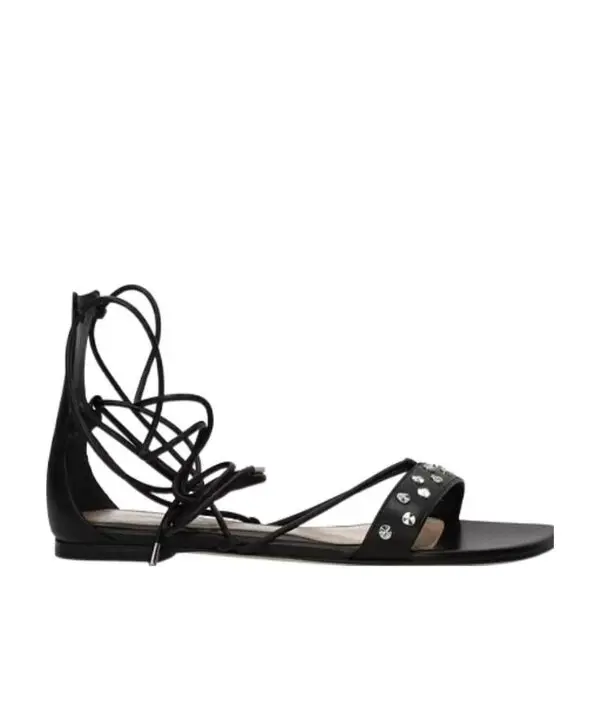 Alexander McQueen Studded Flat Lace-up Sandals