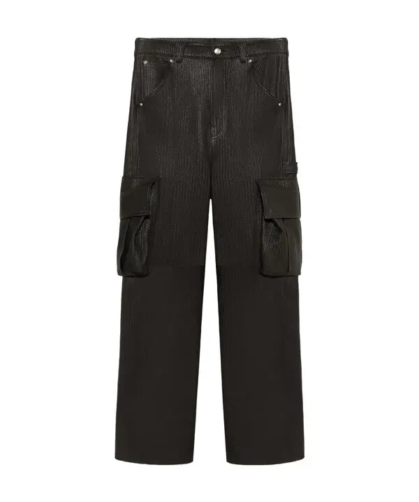 1989 STUDIO Intreccio Leather Cargo Pants