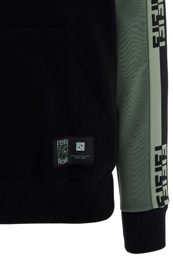 Fendi Ff Stripe Panelled Hoodie
