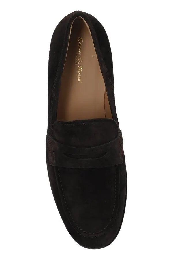 GIANVITO ROSSI Timeless Suede Loafers - Black