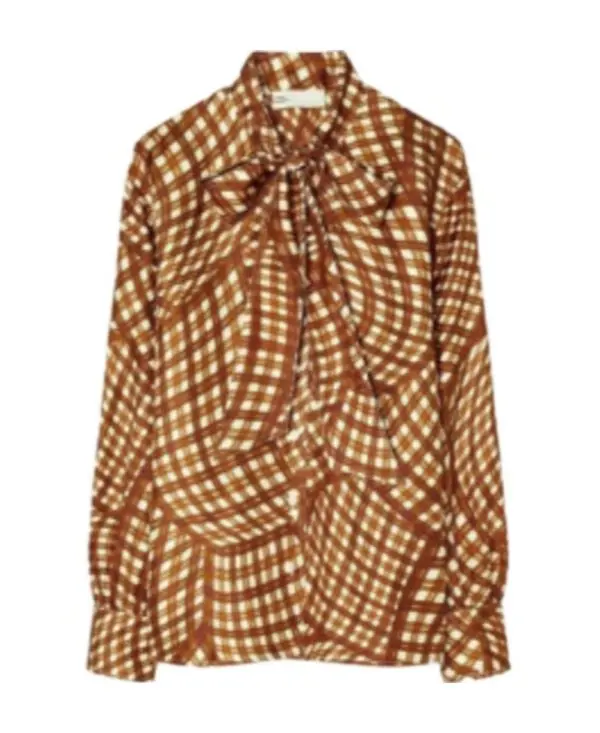 Tory Burch Abstract Pattern Print Silk Blouse