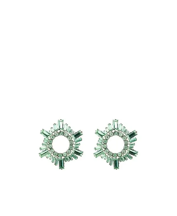 Amina Muaddi Begum Crystal Earrings - Green