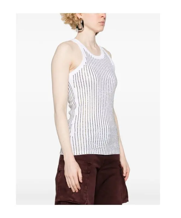 Attico Embellished Round Neck Vest