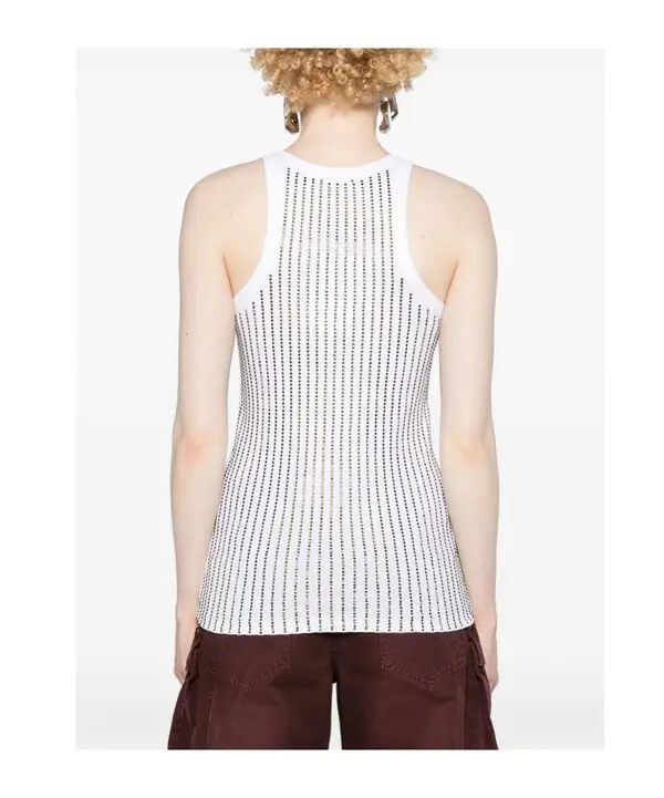 Attico Embellished Round Neck Vest