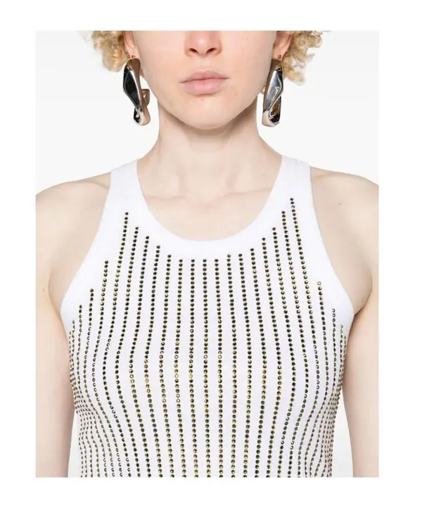 Attico Embellished Round Neck Vest