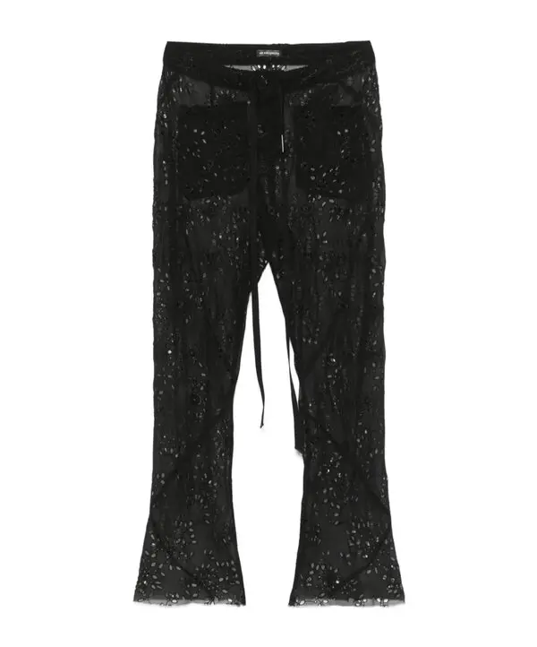 ANN DEMEULEMEESTER Lace Trousers With Self-tie Belt