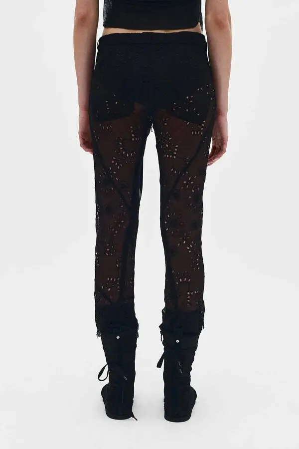 ANN DEMEULEMEESTER Lace Trousers With Self-tie Belt