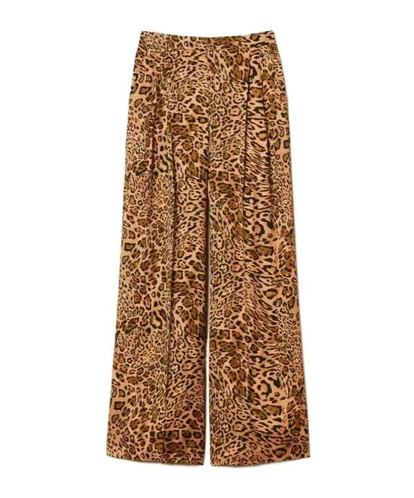 TWINSET Pleated Leopard-print Trousers - Brown