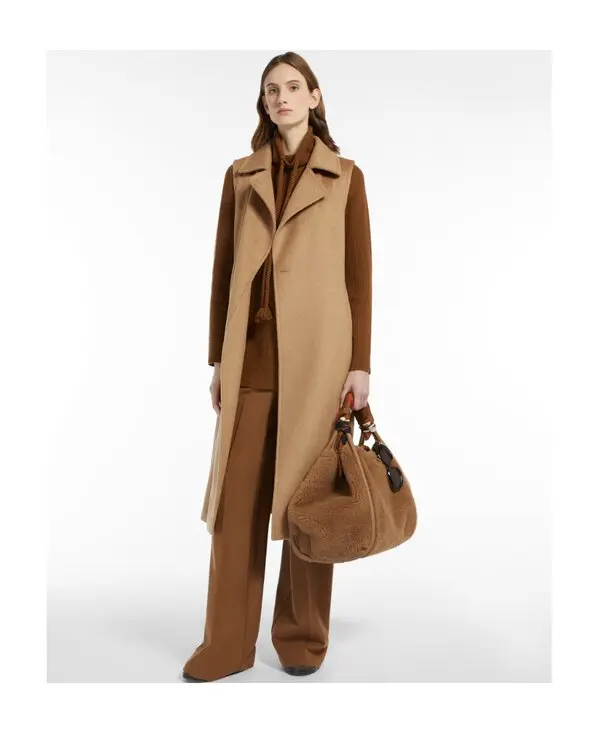 Max Mara High-neck Ribbed Long-sleeve Sweater With Drawstring Detail