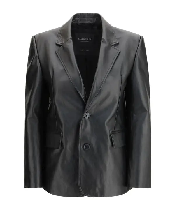 Balenciaga Single-breasted Leather Blazer