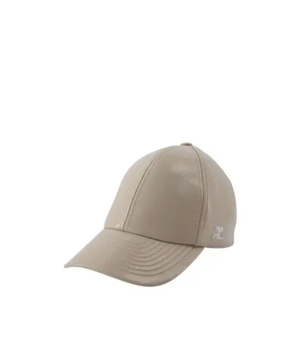 COURREGES Logo-embroidered Patent Cap - Nude