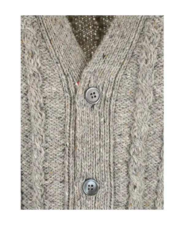 Thom Browne Rwb Striped Twist Cable-knitted Cardigan