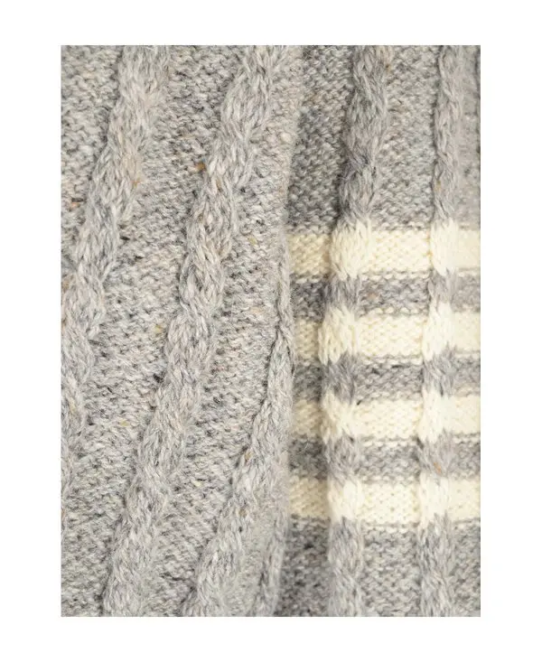 Thom Browne Rwb Striped Twist Cable-knitted Cardigan