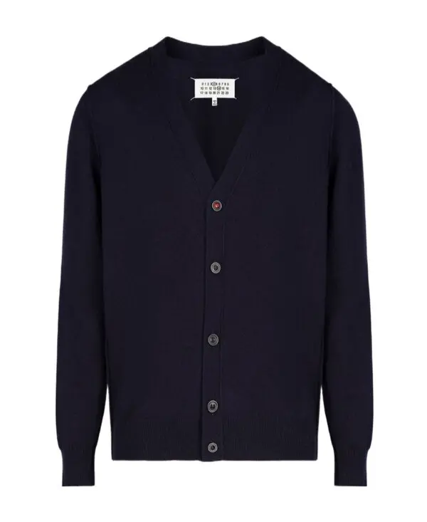 MAISON MARGIELA Buttoned V-neck Cardigan - Navy Blue