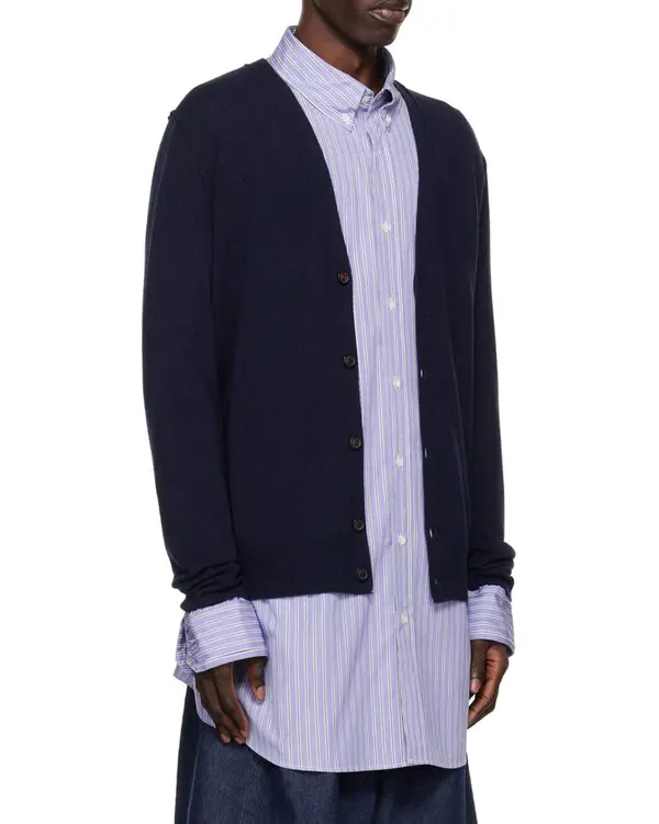 MAISON MARGIELA Buttoned V-neck Cardigan - Navy Blue